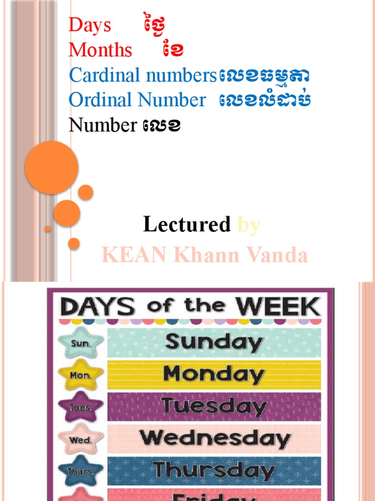 5.days, Months Unit 1 | PDF