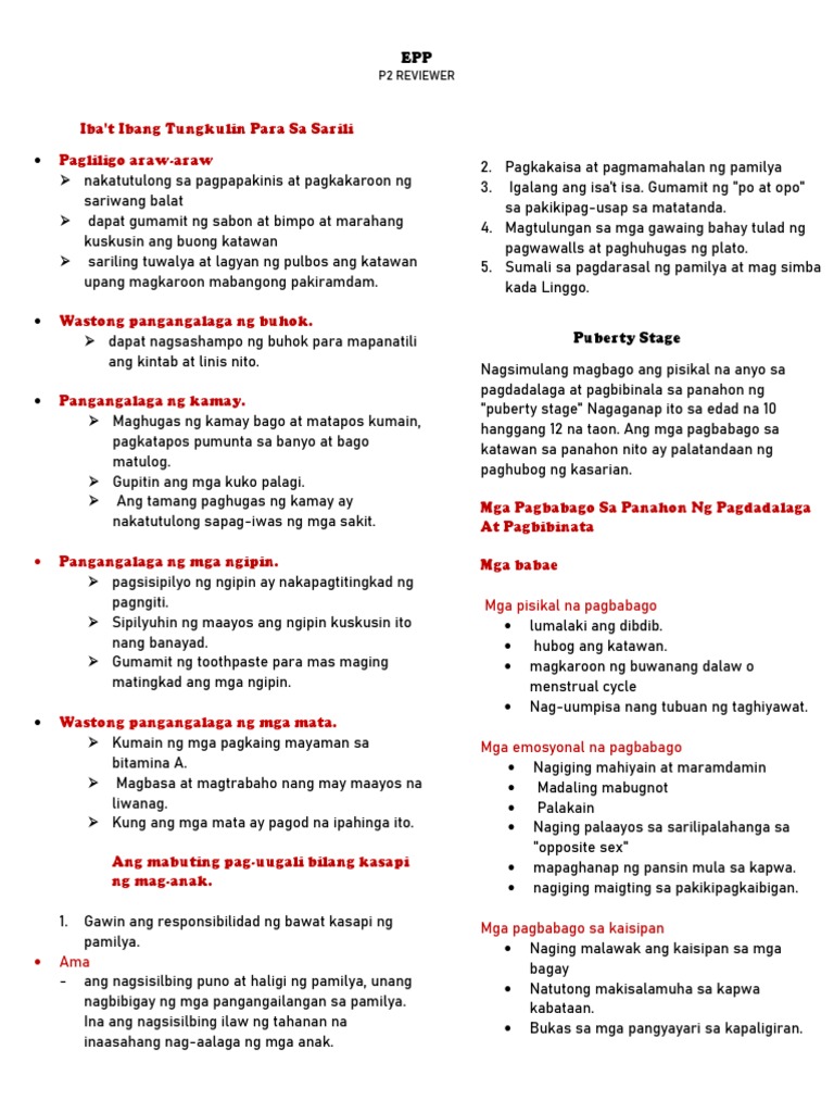 p2 Epp Reviewer 10-14 | PDF