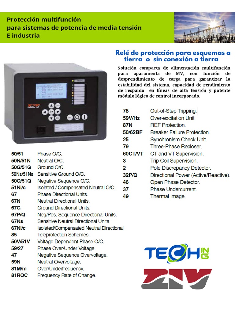 Rele de Proteccion Multifuncion IRL Multifunction For MV | PDF | Relé ...