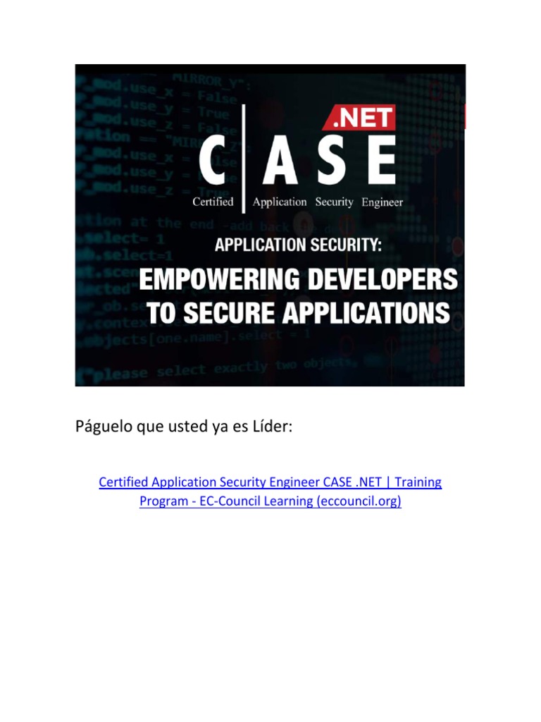 Certified Application Security Engineer CASE | PDF