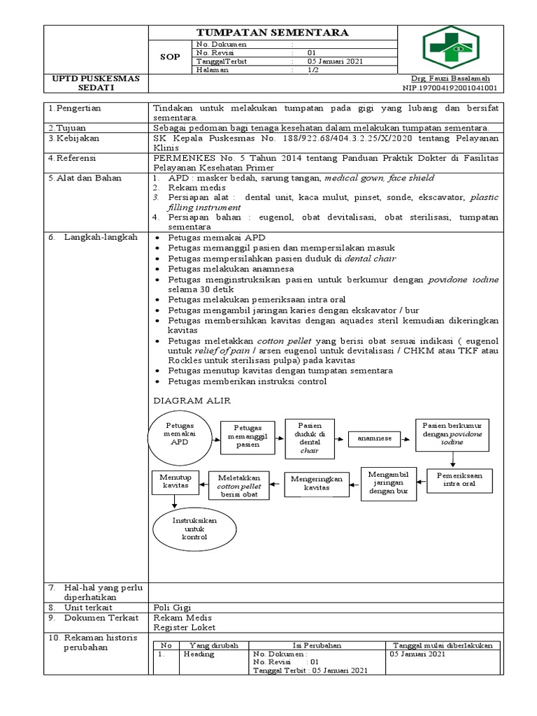 SOP Baru TUMPATAN SEMENTARA | PDF