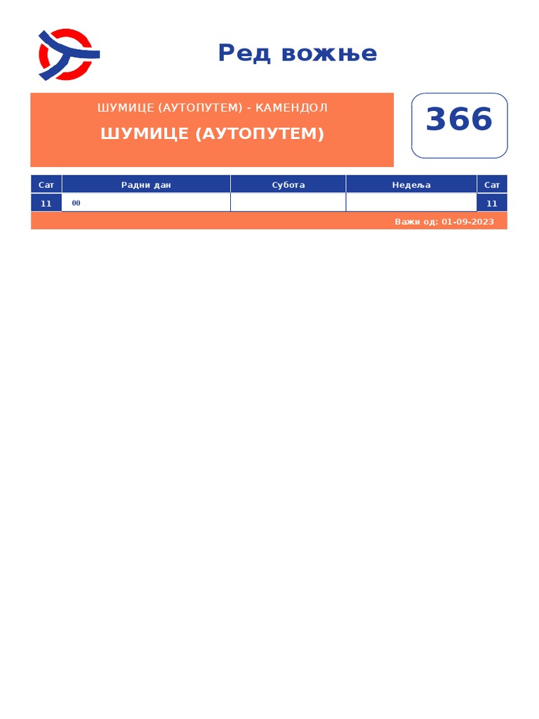 Red Voznje 366 | PDF