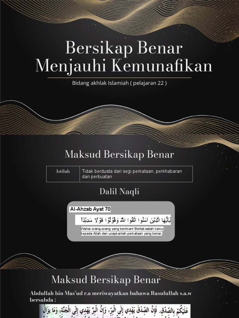 Bersikap Benar Menjauhi Kemunafikan | PDF
