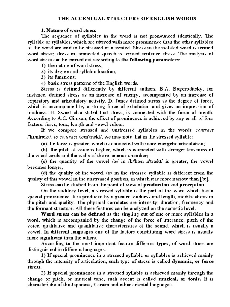 LECT Word Stress | PDF