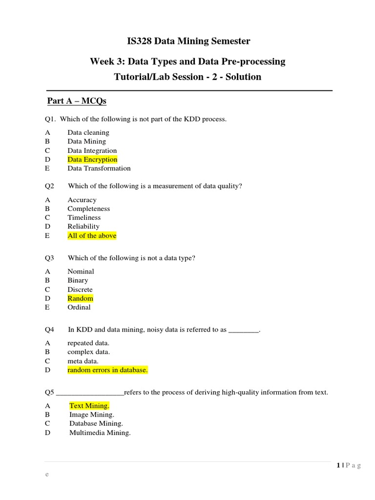 IS328 Data Mining-Tutorial Lab Session 2 - Solution - Updated | PDF | Standard Score | Standard ...