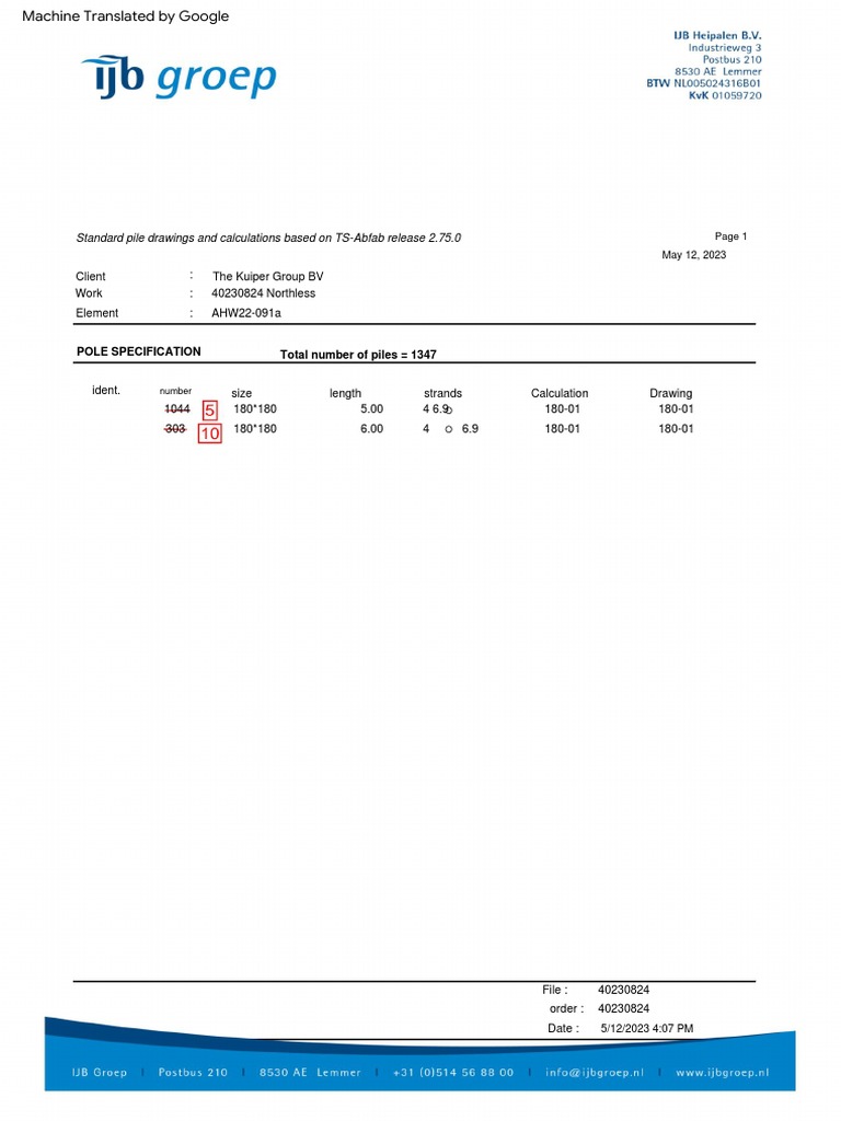 Standard Pile Drawing and Calulations | PDF | Deformation (Engineering ...