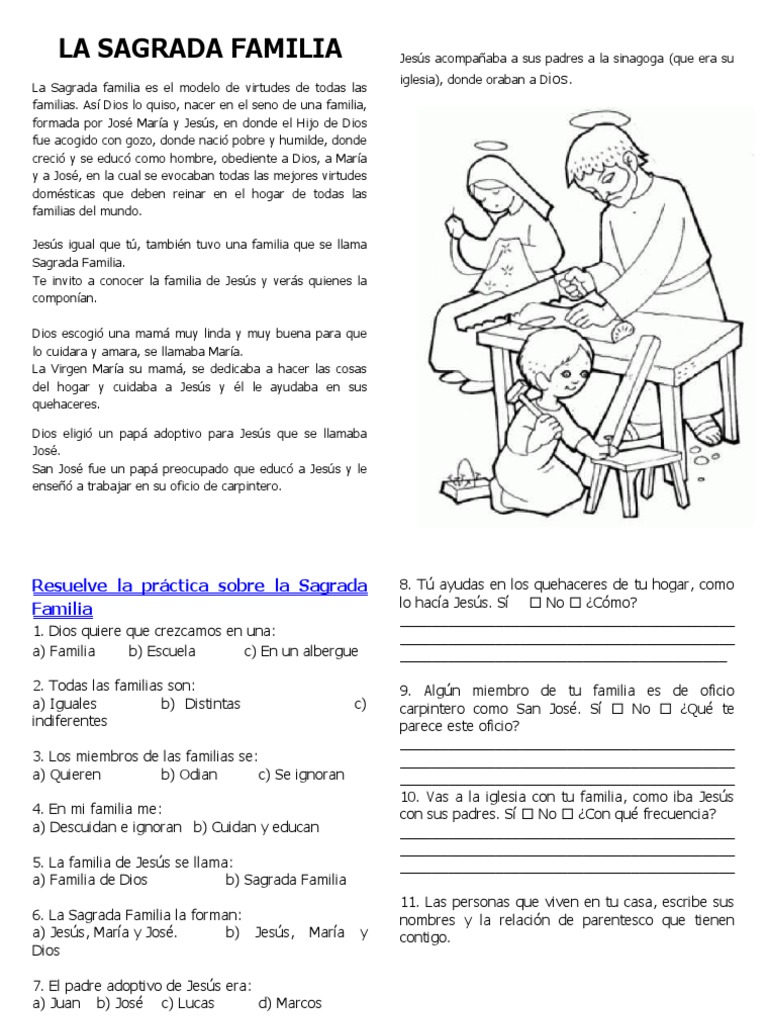 La Sagrada Familia | PDF | San José | María, madre de Jesús