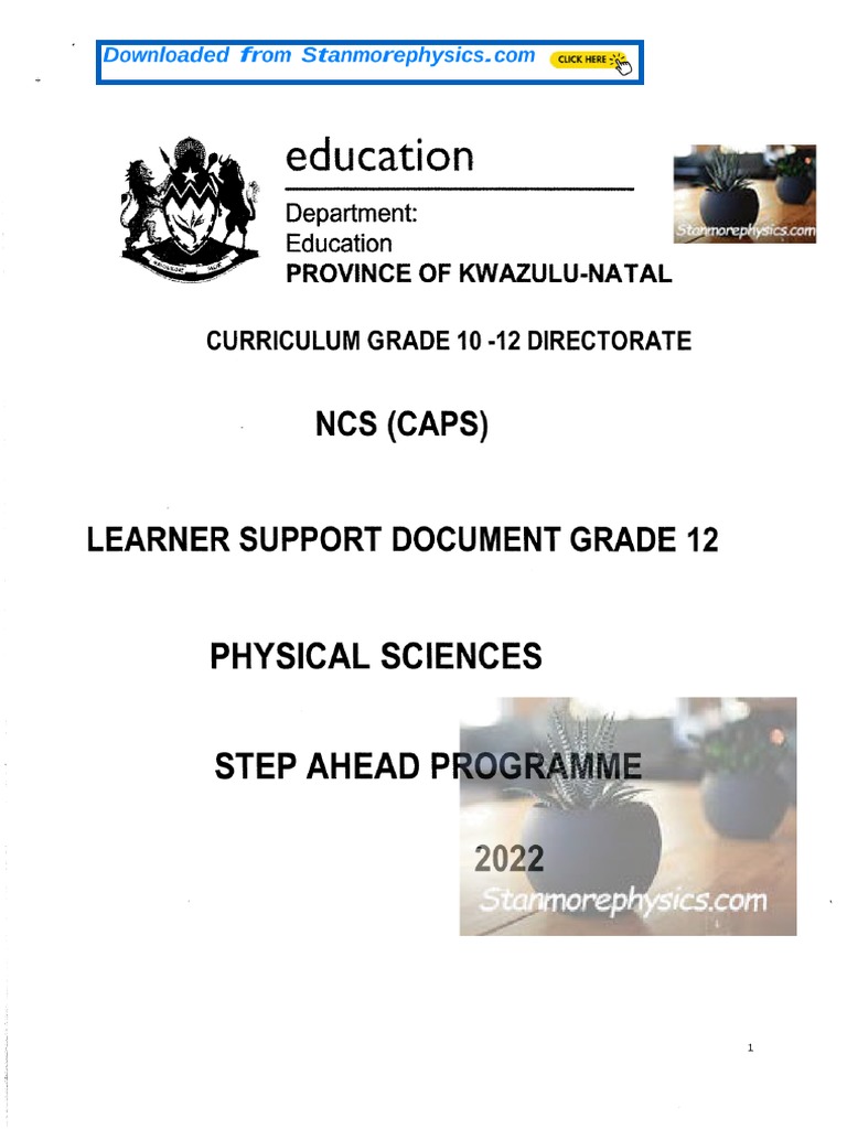Physical Science Grade 12 Step Ahead Learner Support 2022 | PDF