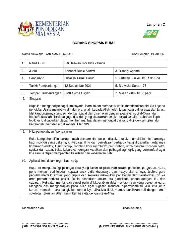 SPLG - Sinopsis Bacaan BukuTerkini 2021 2 | PDF | Pengembangan Diri ...