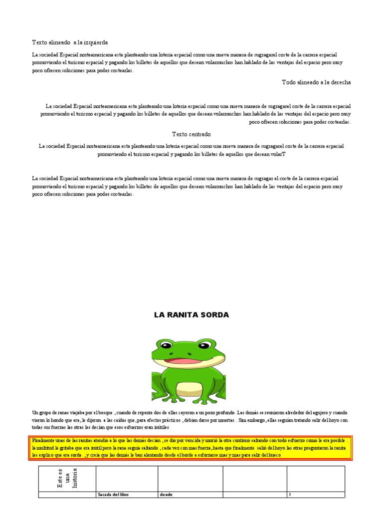 Texto Alineado A La Izquierda | PDF