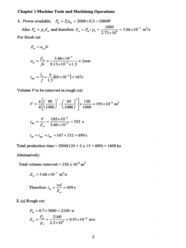 Sample - Solution Manual Fundamentals of Metal Machining and Machine ...