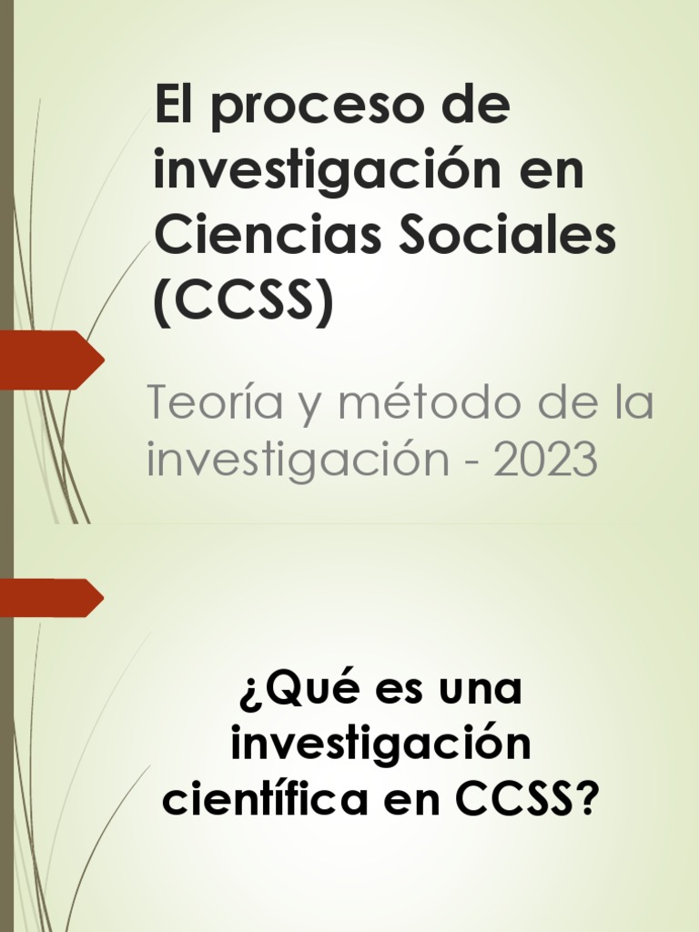 CLASE 1 Proceso de Investigación en CCSS. Proyecto de Investigación. | PDF | Razonamiento ...