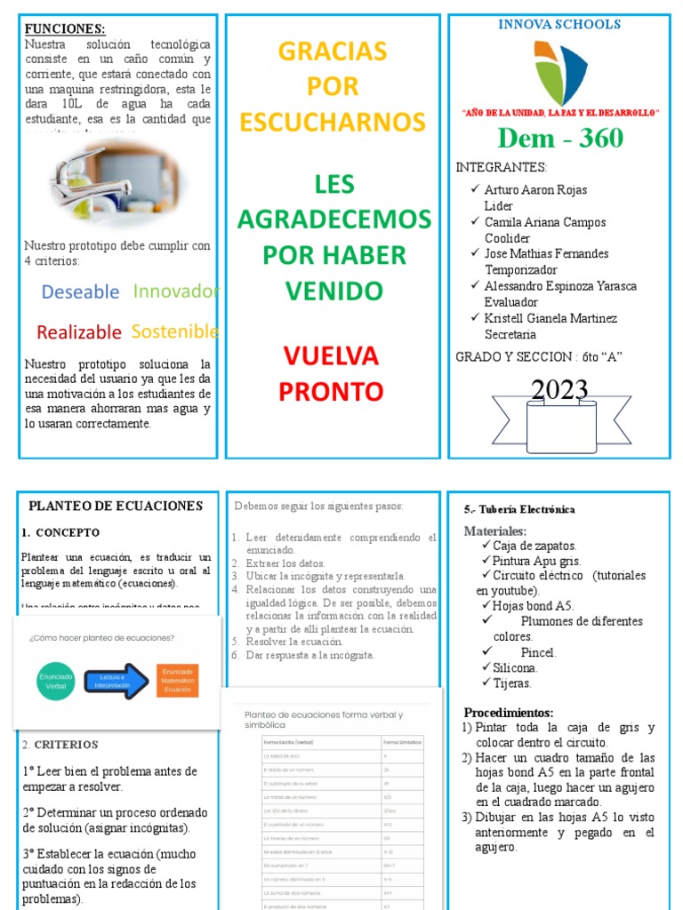 Triptico Planteo de Ecuaciones | PDF | Ecuaciones