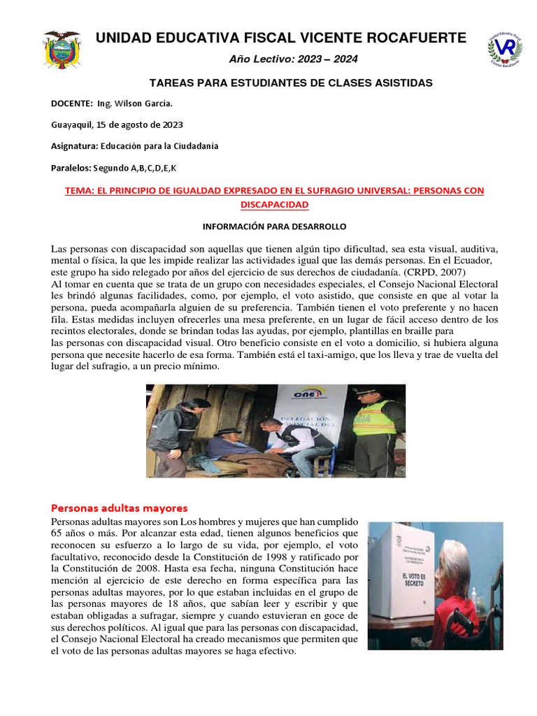 Tareas C.A. Ciudadania | PDF | Votación | Sufragio