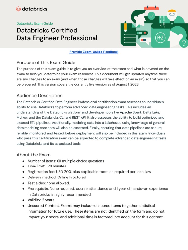 Databricks Certified Data Engineer Professional Exam Guide | PDF
