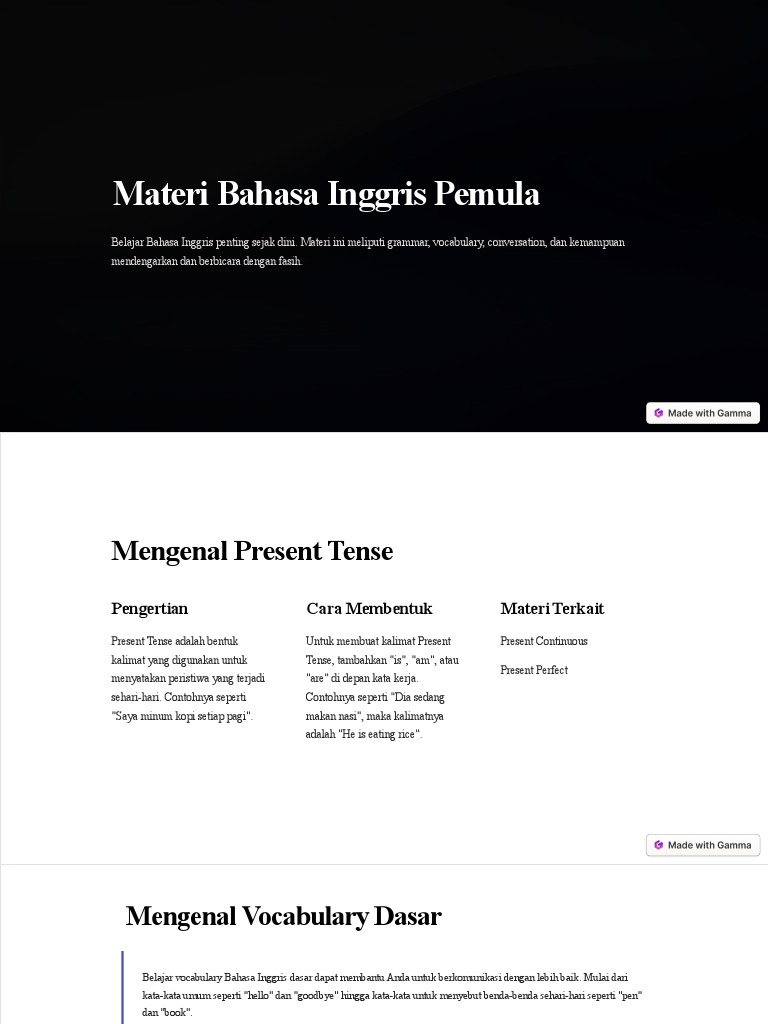 Materi Bahasa Inggris Pemula Pdf