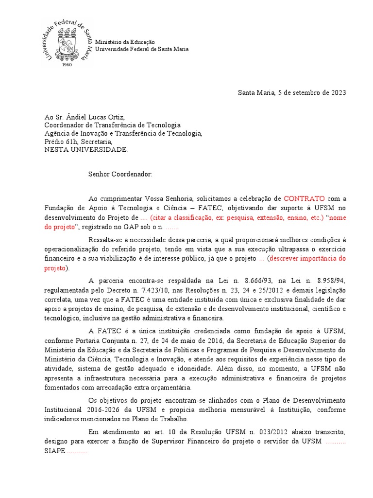 01C-Modelo de Memorando Solicitando A Contratacao | PDF | Science