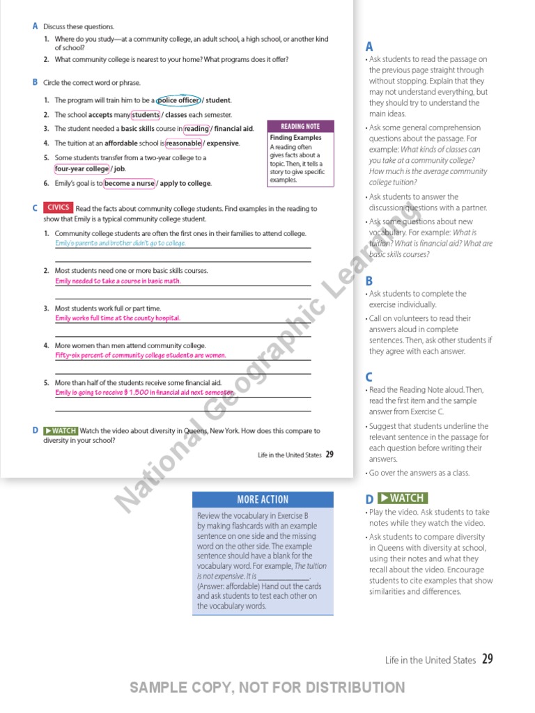 EnglishInAction3 Keyword Unit2 | PDF | College | Reading Comprehension