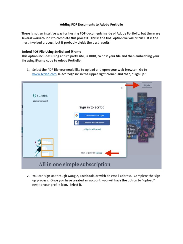 Adding PDF Documents To Adobe Portfolio 3 | PDF