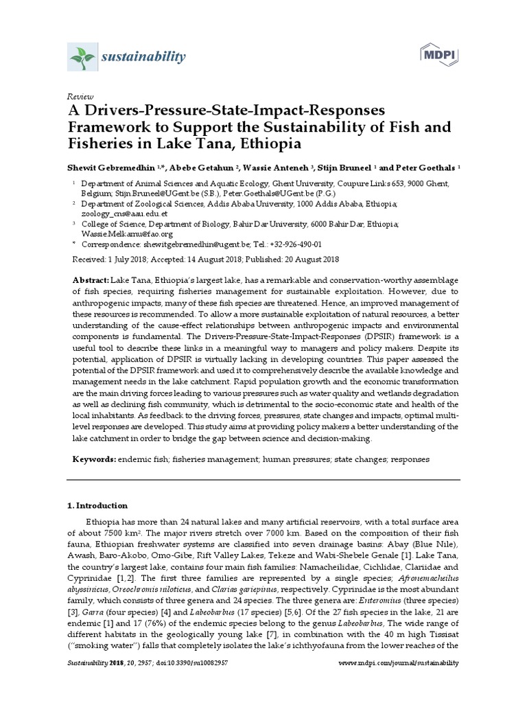 A Drivers Pressure State Impact Responses Framewor | PDF | Lake | Human ...