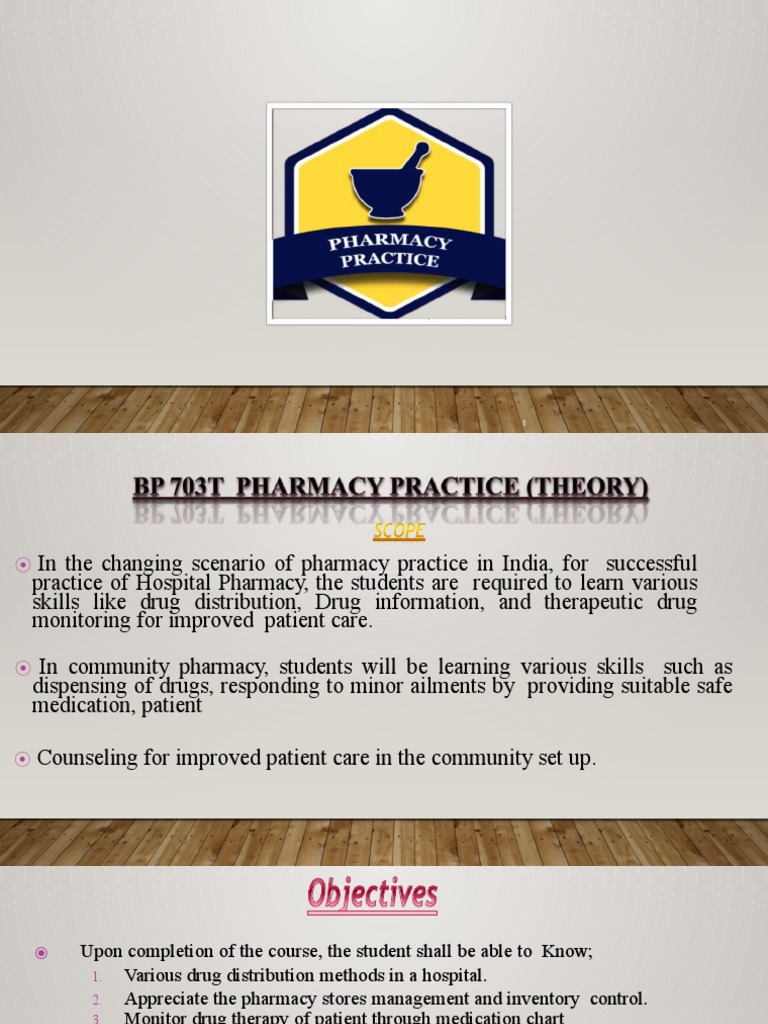 Hospital & Community Pharmacy Skills | PDF
