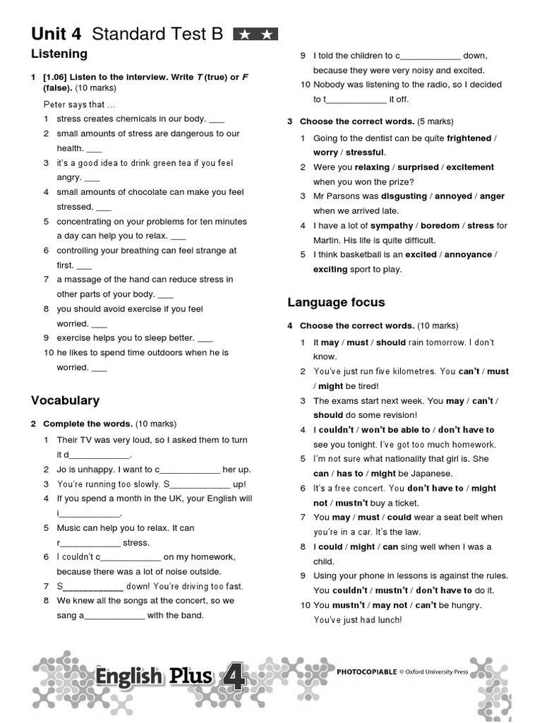 Unit 4 Standard Test B Pdf