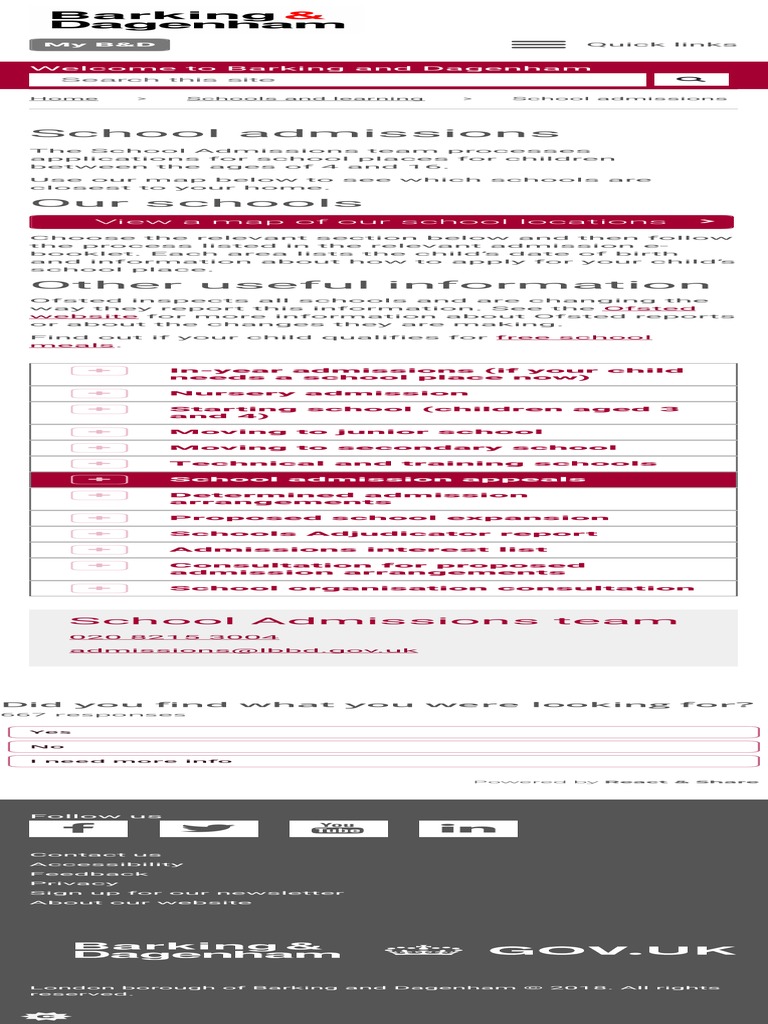 School Admissions LBBD | PDF