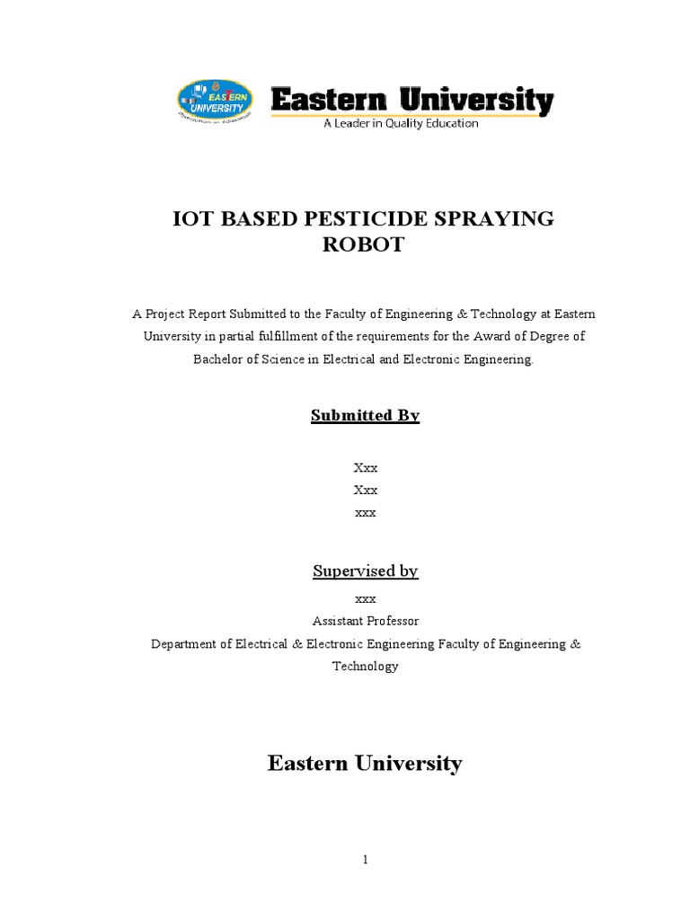 EU Spray Robot - Docx Up Uo) | PDF | Arduino | Internet Of Things