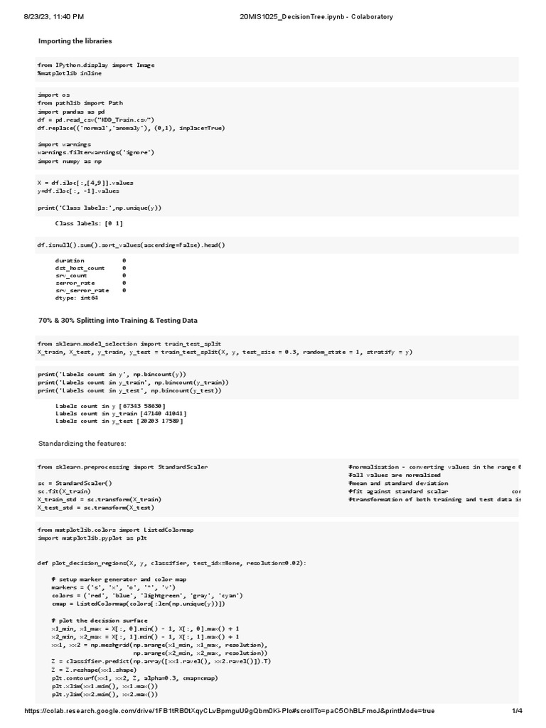 20mis1025 Decisiontree Ipynb Colaboratory Download Free Pdf Computing Computer 