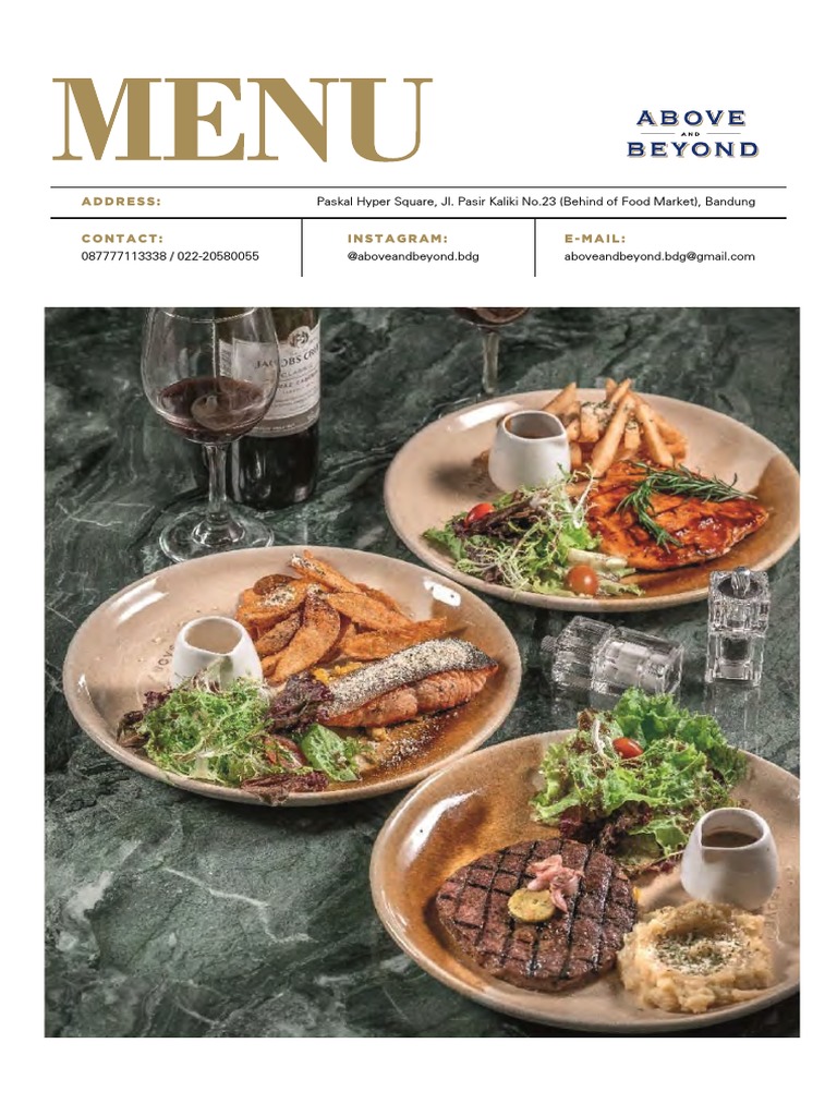 Above and Beyond Menu Compress | PDF