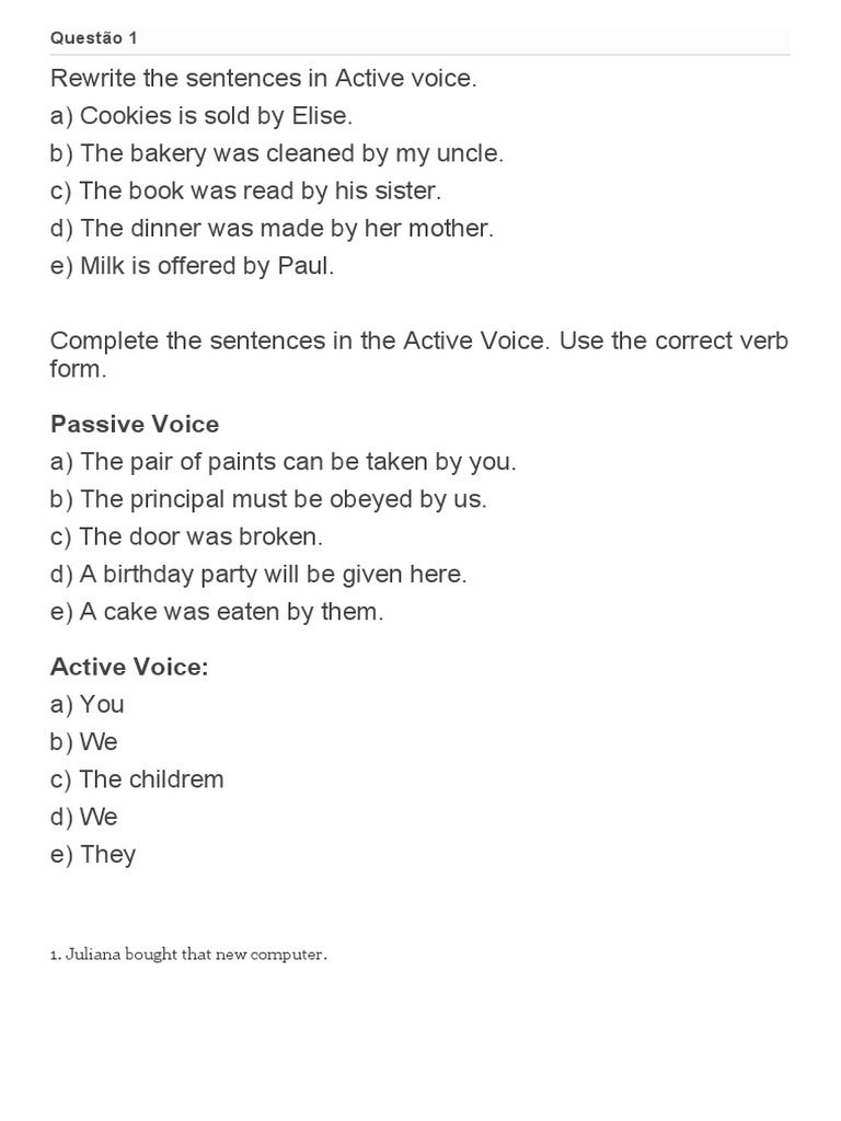 ACTIVe and Passive Voice | PDF