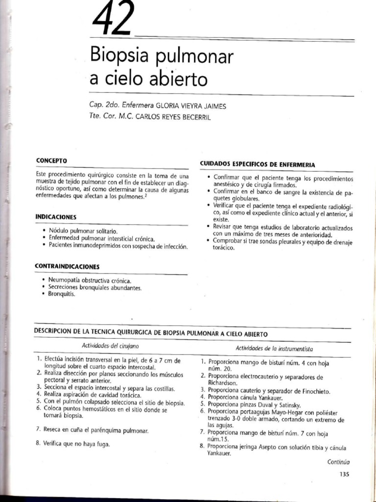 Biopsia Pulmonar a Cielo Abierto | PDF | Biopsia | Cirugía