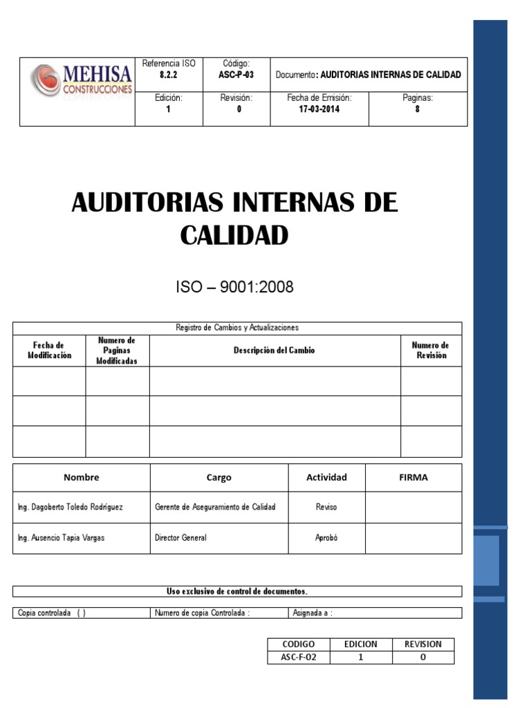 AUDITORIAS INTERNAS Ok | PDF | Auditoría | Contralor