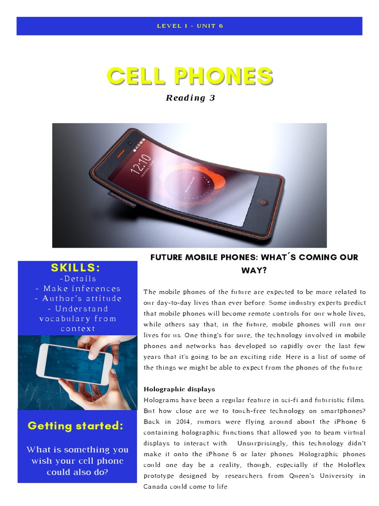 Unit 6, Reading 3 | PDF | Telephone | Smartphone