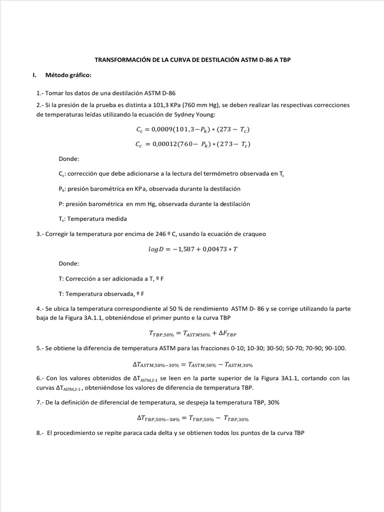 Vdocuments - MX - Transformacion de La Curva de Destilacion Astm D 86 A TBP Efv | PDF ...