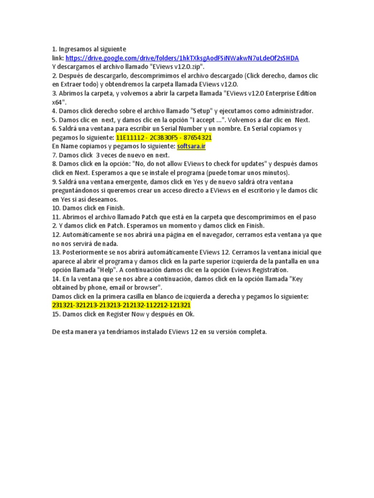 Instalación de EViews 12 | PDF | Informática