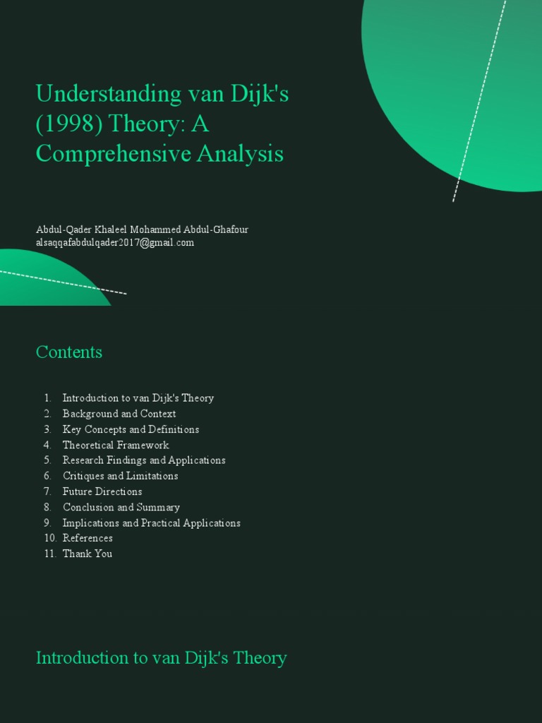 van Dijk's 1998 Theory Explained | PDF | Theory | Communication