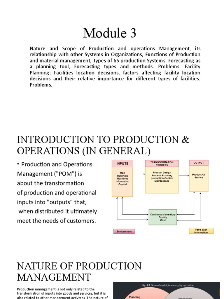 Unit 3 - POM New | PDF | Forecasting | Operations Management