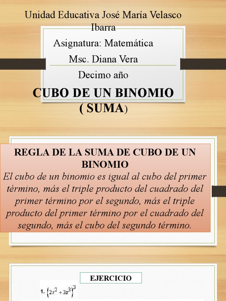 Regla del Cubo de un Binomio | PDF | Métodos y materiales de enseñanza