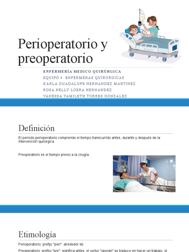 Perioperatorio y Preoperatorio | PDF | Cirugía | Terapia intravenosa