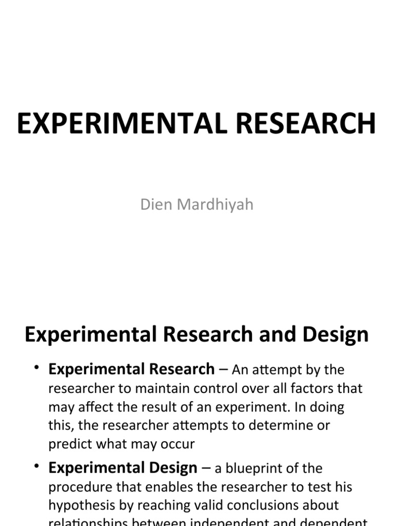 Experimental Design | PDF | Experiment | Dependent And Independent ...