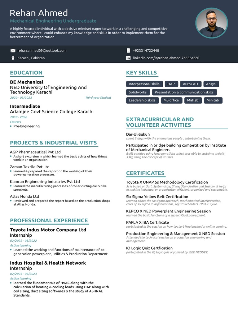 Rehan's Resume | PDF | Engineering | Six Sigma