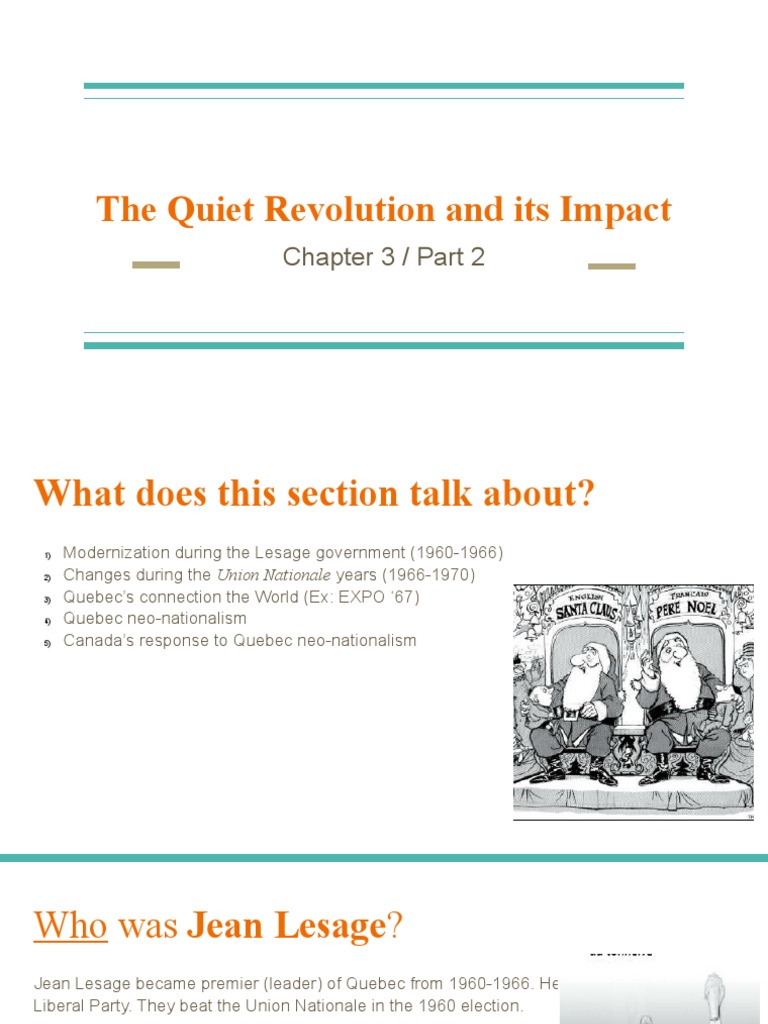 The Quiet Revolution and Its Impact | PDF | Canada | Quebec