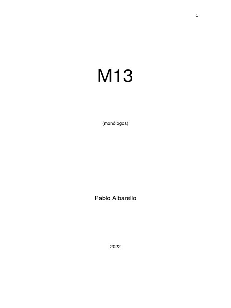 M13 - Monólogos Breves - Pablo Albarello | PDF