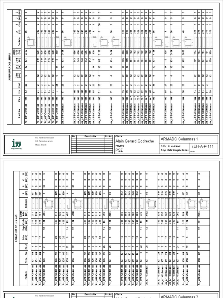 Planilla Columnas PSZ - Sorted by Element | PDF