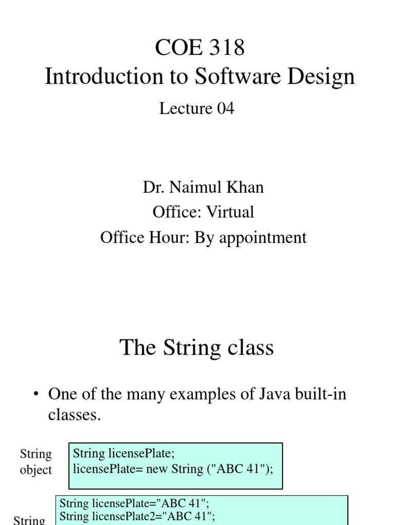 Lecture04 Annotated | PDF | String (Computer Science) | Class (Computer Programming)