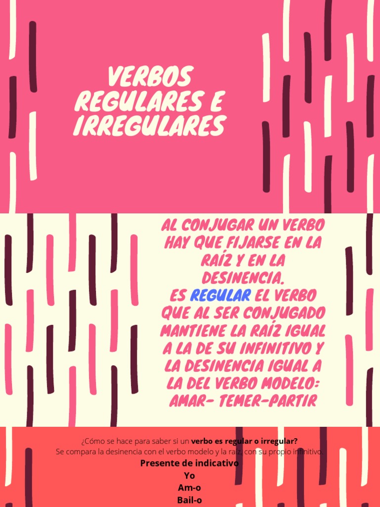 Verbos Regulares e Irregulares | PDF | Verbo | Relaciones sintácticas