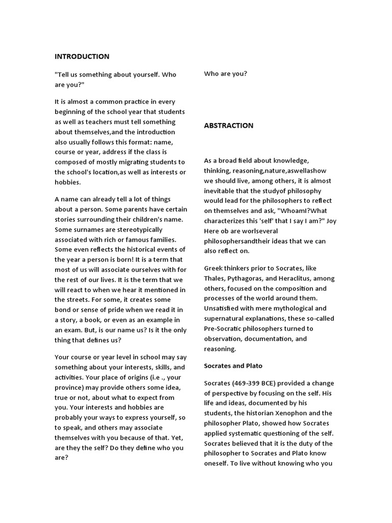 Understanding The Self | PDF | Philosophy Of Self | Soul