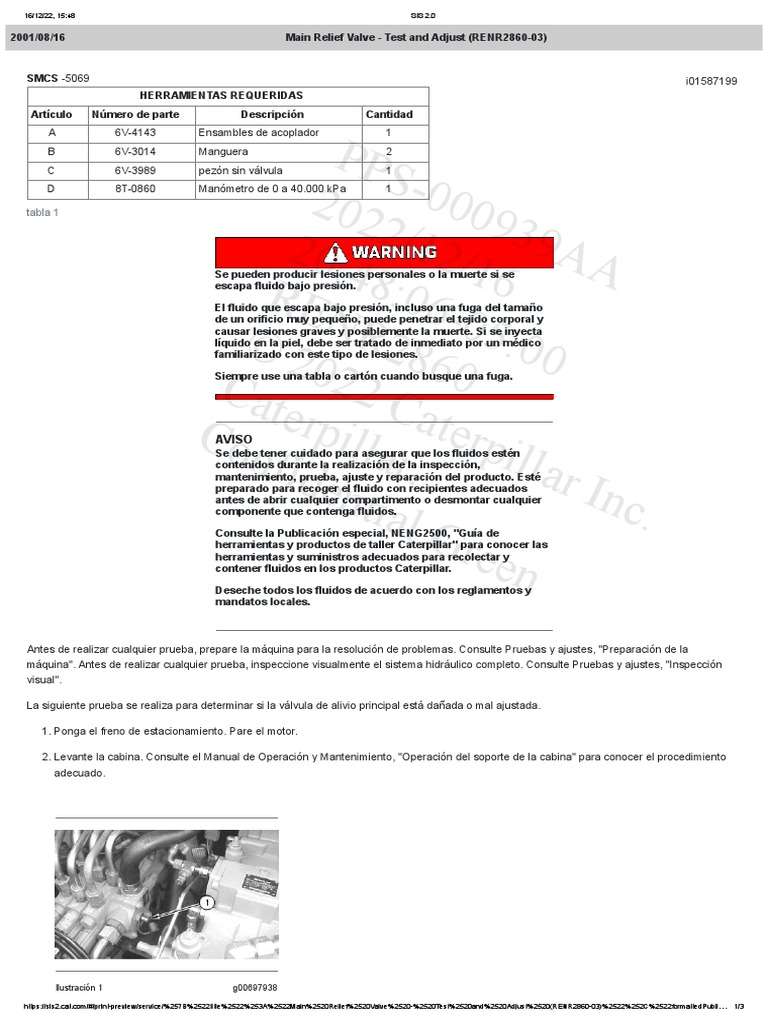 Main Relief Valve - Test and Adjust | PDF | Tornillo | Bienes ...