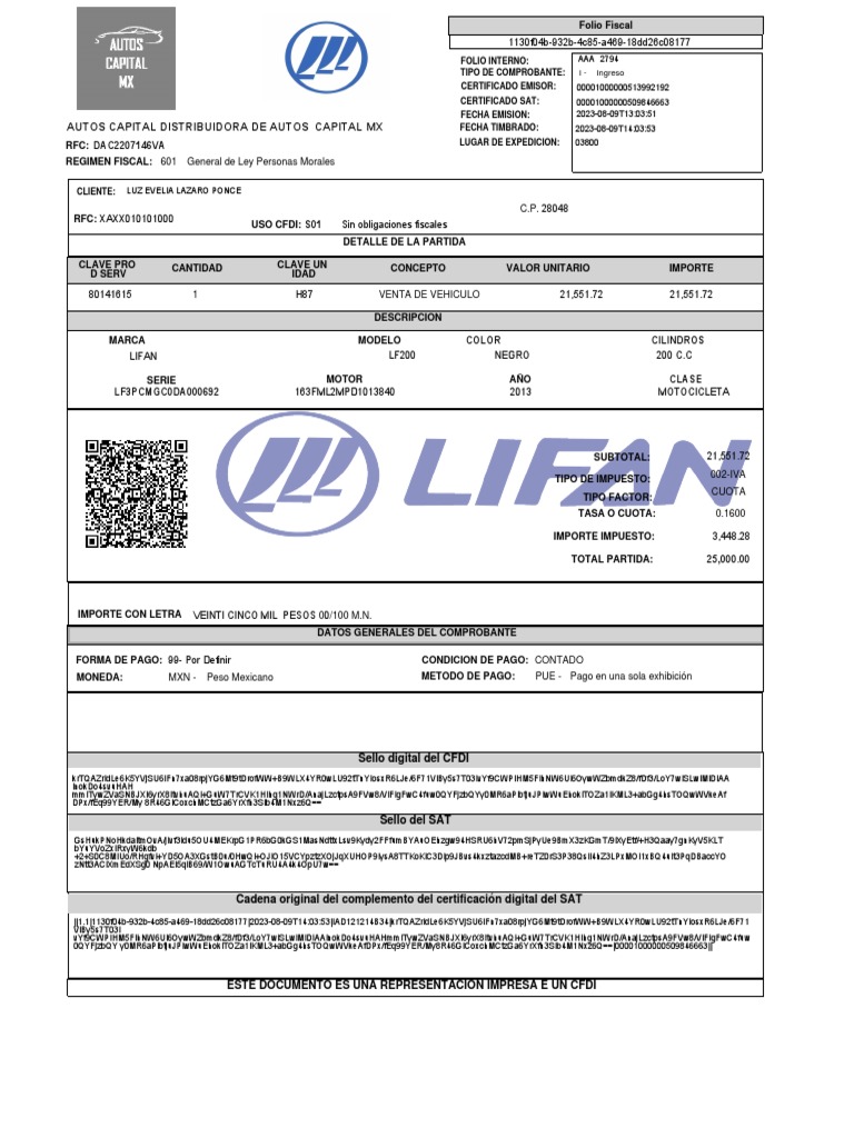Luz Evelia Lazaro Ponce | PDF | Vehículos